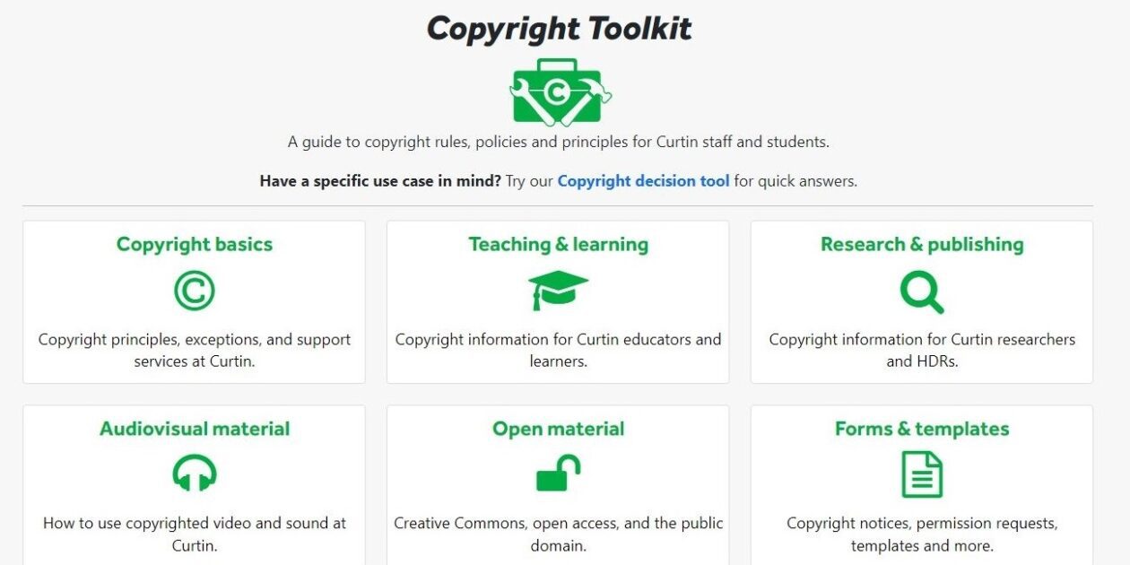 Copyright Toolkit: A guide to copyright rules, policies and principles ...